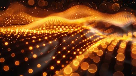 Premium Photo Science Fiction Background Of Glowing Particles With Depth Of Field And Bokeh