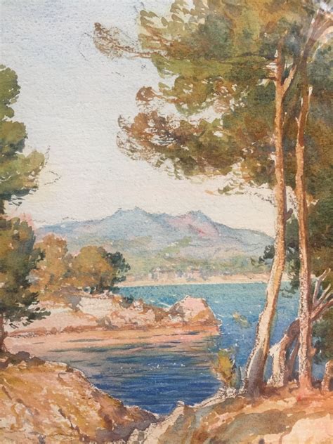 Emile Appay River Watercolor 56 X 72 Cm