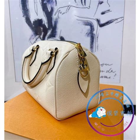 免運 99新 Lv 路易威登 Speedy 20 白色壓紋 鏈條 波士頓 枕頭包 單肩包 斜挎包 手提包 M58954 Yahoo奇摩拍賣