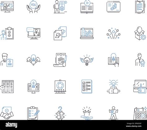 Advertising Firm Line Icons Collection Creativity Strategy Branding