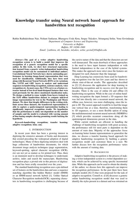 Pdf Knowledge Transfer Using Neural Network Based Approach For