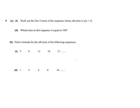 Solution Cie Igcse Math 0580 Sequence Past Paper Question Studypool