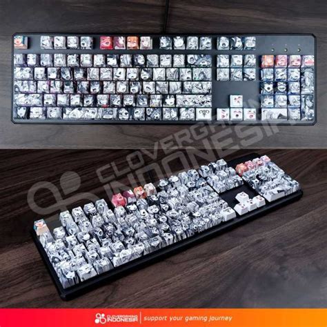 Jual Keycaps Ahegao Hentai PBT Anime Waifu Manga Mechanical Keyboard Custom Satuan BW Di