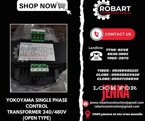 Yokoyama Single Phase Control Transformer 240 480v Open Type Capacity 500 Va Input Voltage