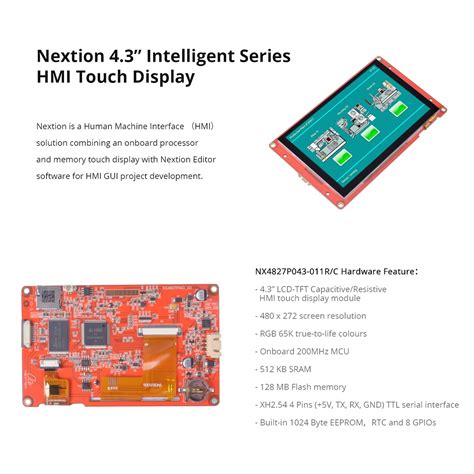 Nextion Nx4827p043 011c 43 Inch Nextion Intelligent Series Hmi Capacitive Touch Display Without