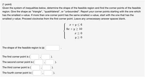 Solved 1 ﻿pointgiven The System Of Inequalities Below