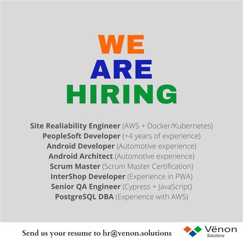 Venon Solutions On Linkedin Remotejobs Staffaugmentation Nearshoring Engineer Developer Sre