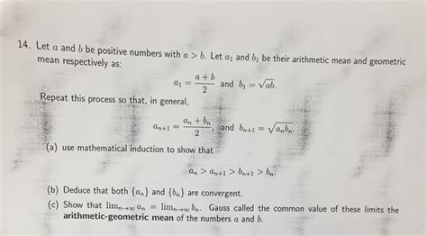 Solved 14 Let A And B Be Positive Numbers With A B Let Chegg Com