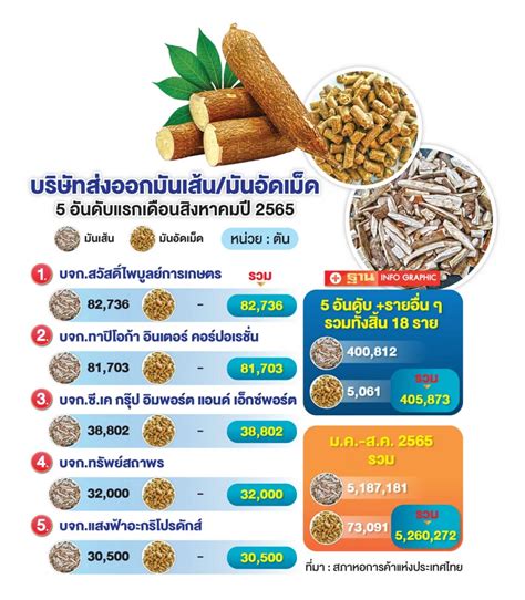 ยอดส่งออกมันสำปะหลัง ปี 65 สูงสุดเป็นประวัติการณ์