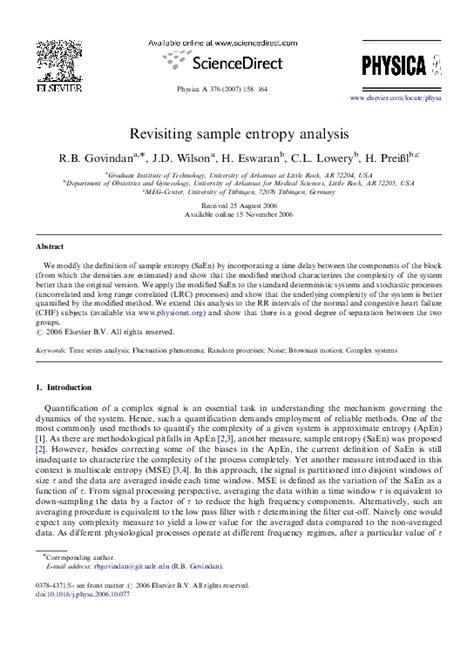 pdf revisiting sample entropy analysis