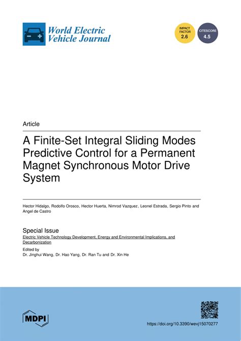 PDF A Finite Set Integral Sliding Modes Predictive Control For A