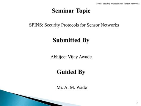 Spins Security Protocols For Sensor Networks Pptx