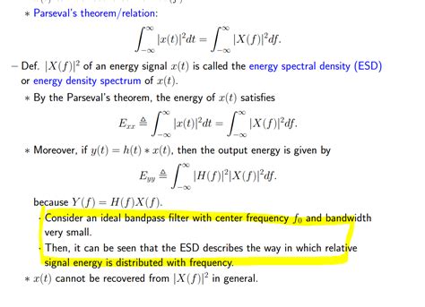 solved parseval s theorem relation