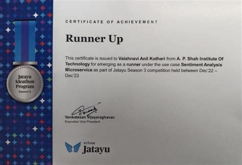 Vaishnavi Kothari On Linkedin Jatayuseason3 Virtusa Hackathon Achievement Sentimentanalysis