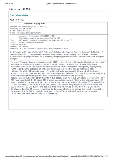 Pdf Left Atrial Thrombus Detection Before Cardioversion Ct Versus Tee