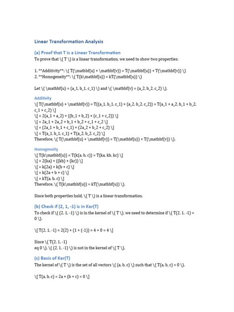 Lineartransformationanalysis Download Free Pdf Algebra