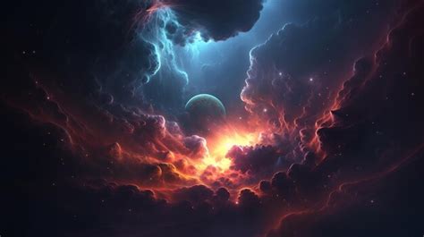 Premium Ai Image A Planet In The Clouds