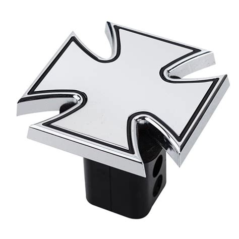 Jaxsyn Novelty Tow Bar Trailer Hitch Cover — Chrome Plated Iron Cross
