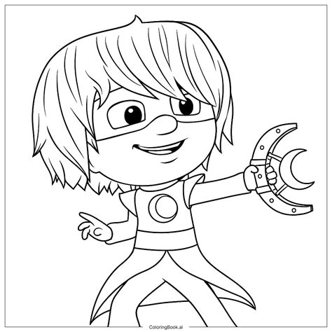 月亮女孩 填色页（免费 Pdfandpng 可打印）