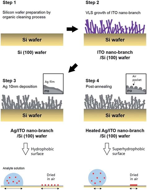Schematic Illustration For Fabrication Of Itoag Superhydrophobic Sers Download Scientific