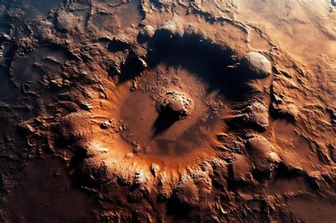 Premium Ai Image Cinematic View Of Mars Terrain With Multiple Craters