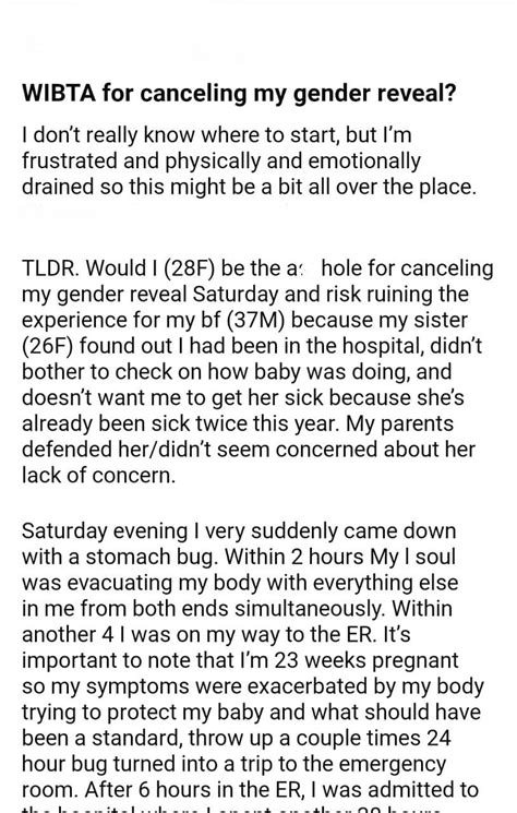 Wibta For My Gender Reveal Djotd Com