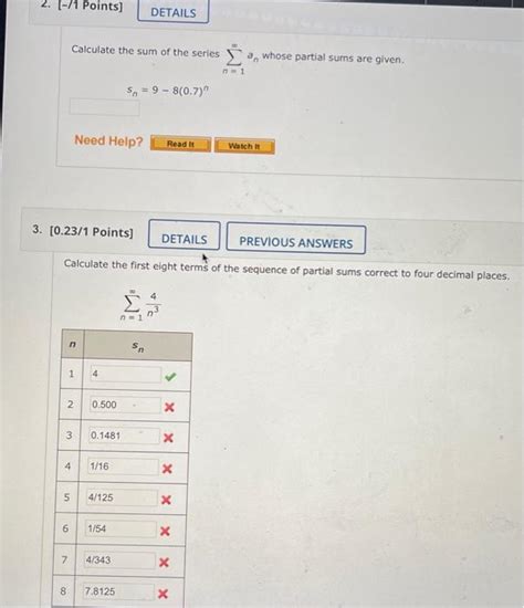 Solved Points DETAILS Calculate The Sum Of The Chegg Com
