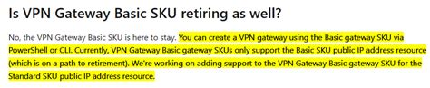 Unable To Create Virtual Network Gateway With Sku Basic Microsoft Qanda