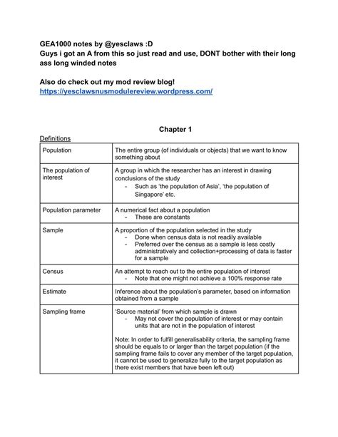 Gea1000 Finals Cheatsheet Gea100 Quantitative Reasoning With Data
