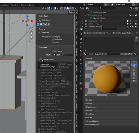 3d view why does the material preview disappears when i activate tab
