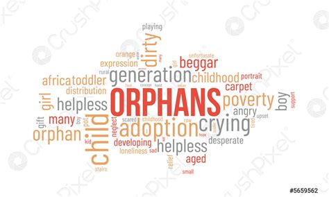 Orphans Word Cloud Background Civic Awareness Vector Illustration Design Concept Stock Vector