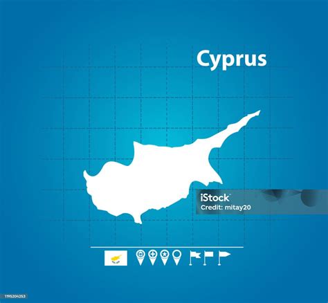 키프로스의 상세한 벡터지도 국가 플래그 및 포인터의 이름을 지정합니다 플랫 벡터 그림입니다 0명에 대한 스톡 벡터 아트 및 기타 이미지 Istock
