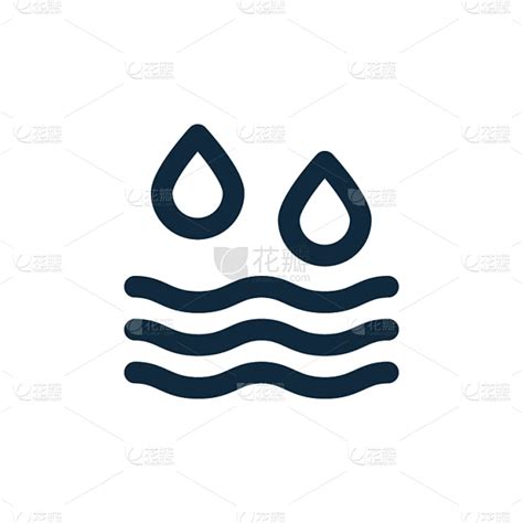 矢量 轮廓 计算机图标 绘画插图 符号 水 分离着色 品牌名称 直的 细线图素材 花瓣网