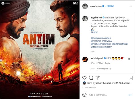 Antim The Final Truths First Poster Features A Salman Khan And Aayush