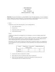 Unit 6 And More FRQ Docx PSYCHOLOGY SECTION II Time 50 Minutes Percent Of Total Score 33 1