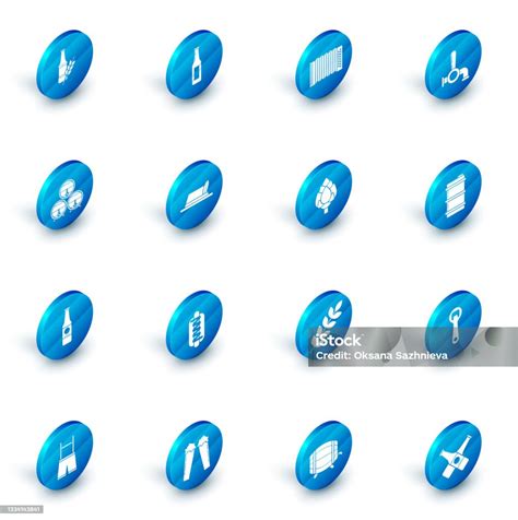 세트 맥주 병 악기 아코디언 탭 스톱콕나무 배럴 랙 옥토버 페스트 모자 금속 맥주 통과 홉 아이콘 벡터 3차원 형태에 대한 스톡 벡터 아트 및 기타 이미지 Istock