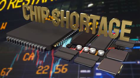 Teks Kekurangan Chip Dan Ic Dan Papan Pcb Rendering 3d Foto Stok