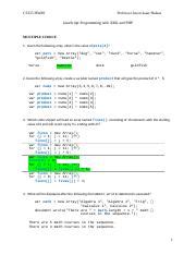 Csc Hw Worksheet CS HW Professor Jason Isaac Halasa JavaScript Programming With XML