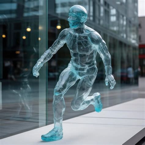 Premium Ai Image Running Man Made Out Of Glass Ai Illustration