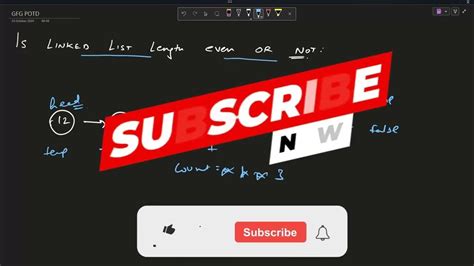 3 Is Linked List Length Even Gfgs Geeksforgeeks Potd Problem Of