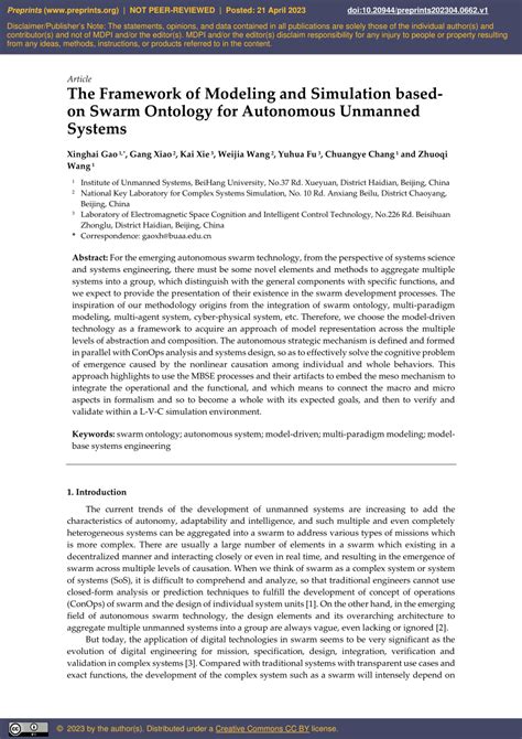 Pdf The Framework Of Modeling And Simulation Based On Swarm Ontology