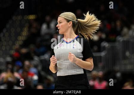 Nba Referee Jenna Schroeder 84 In Action During The First Half Of An