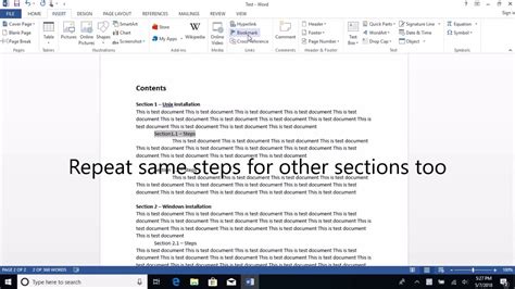 Adding Hyperlinks To Within The Same Word Document Youtube