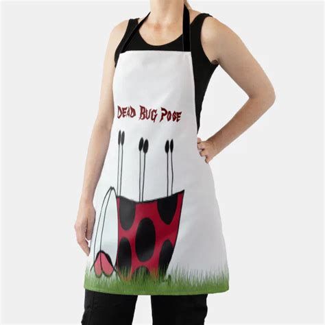 Funny Ladybug Dead Bug Yoga Pose Apron Zazzle