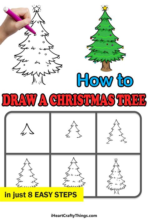 Draw A Christmas Tree Step By Step How To Draw Simple Christmas Trees