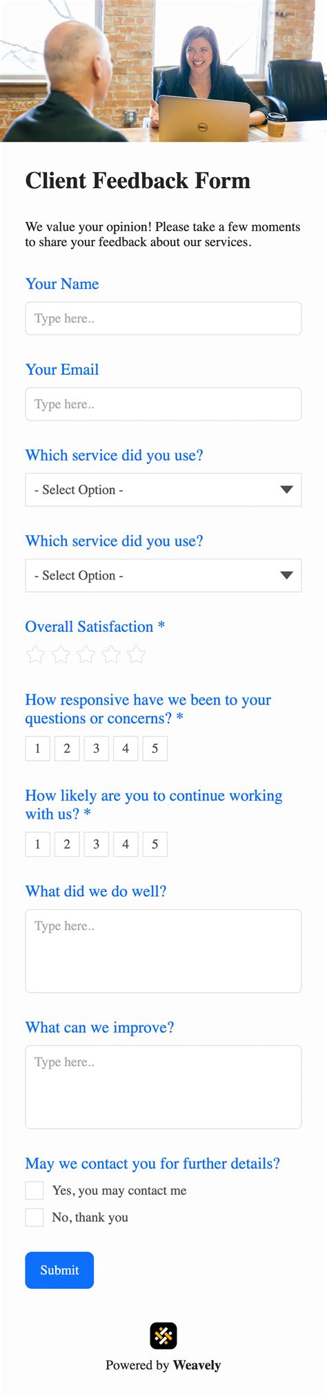 Feedback Form Template