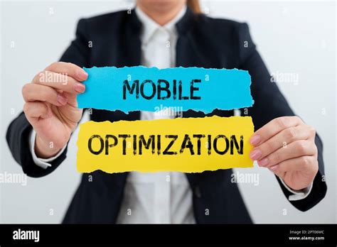 Text Sign Showing Mobile Optimization Word Written On Site Content