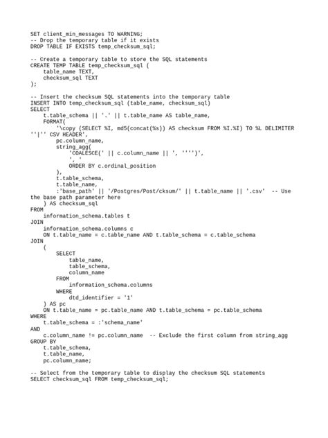 Checksum Sql Generator Script Pdf