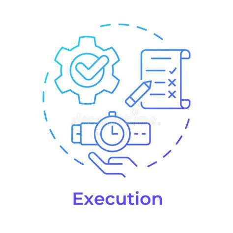 Business Management Execution Blue Gradient Concept Icon Stock Vector