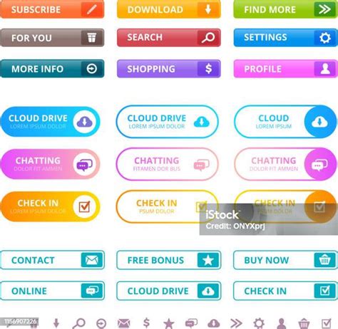 웹 색상 버튼 인터넷 Ui 플랫 요소 메뉴 색 버튼 현대 탭 인터페이스 벡터 디자인 템플릿 개체 그룹에 대한 스톡 벡터 아트 및